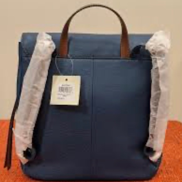 Fossil | Bags | Fossil Claire Navy Blue Leather Backpack | Poshmark